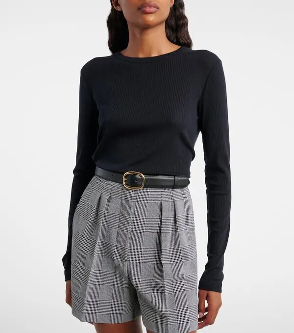 Max Mara Ribbed-knit Crewneck T-shirt - Blue