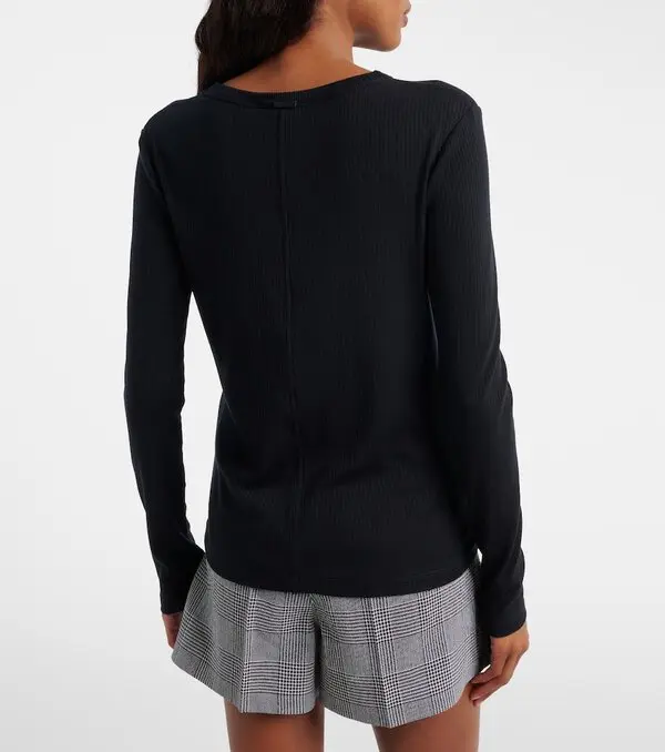Max Mara Ribbed-knit Crewneck T-shirt - Blue