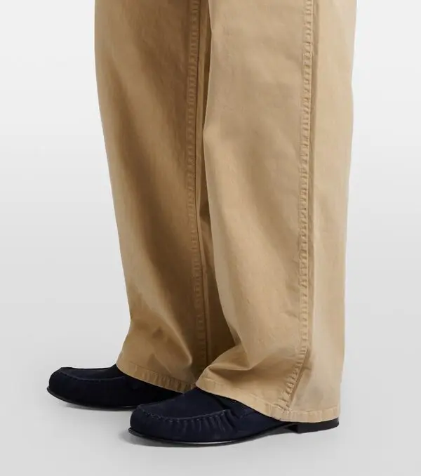 NILI LOTAN Whitney Cotton Wide-leg Pants - Beige