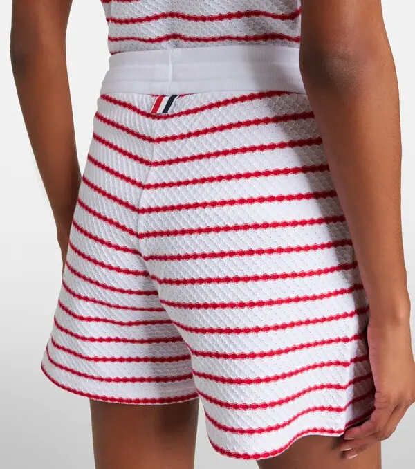 Thom Browne Striped Cotton Shorts - White