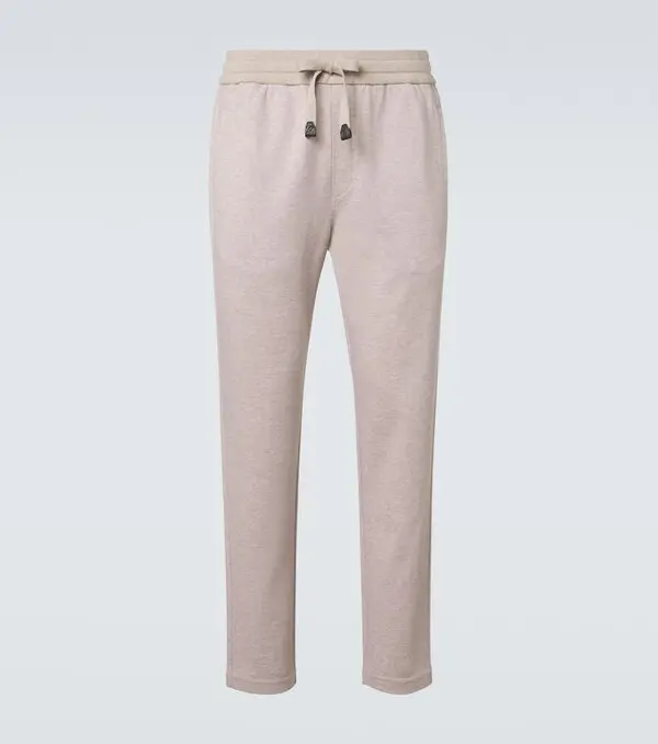 Brioni Cotton-blend Sweatpants - Beige