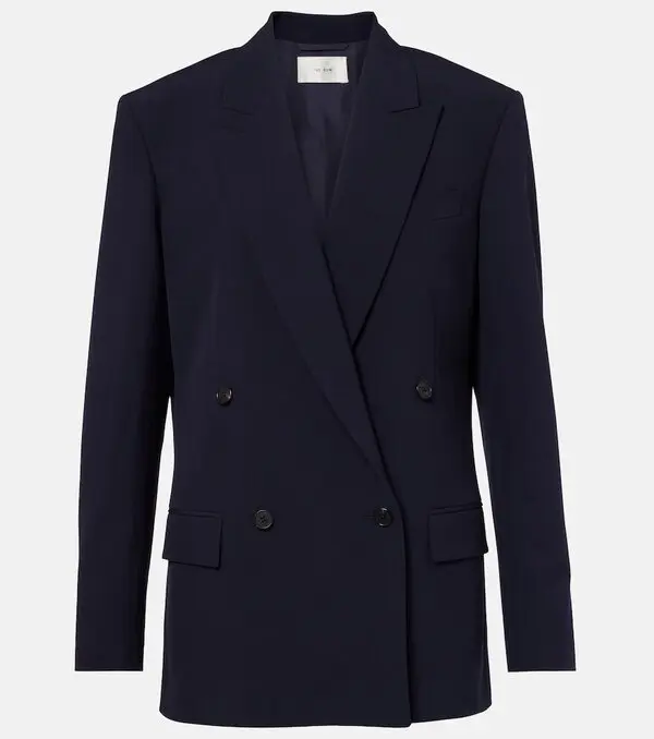 THE ROW Paden Double-breasted Virgin Wool Blazer - Blue