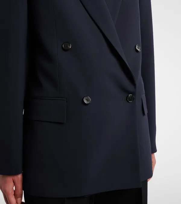 THE ROW Paden Double-breasted Virgin Wool Blazer - Blue