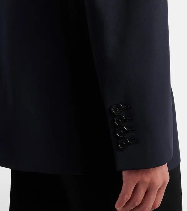 THE ROW Paden Double-breasted Virgin Wool Blazer - Blue