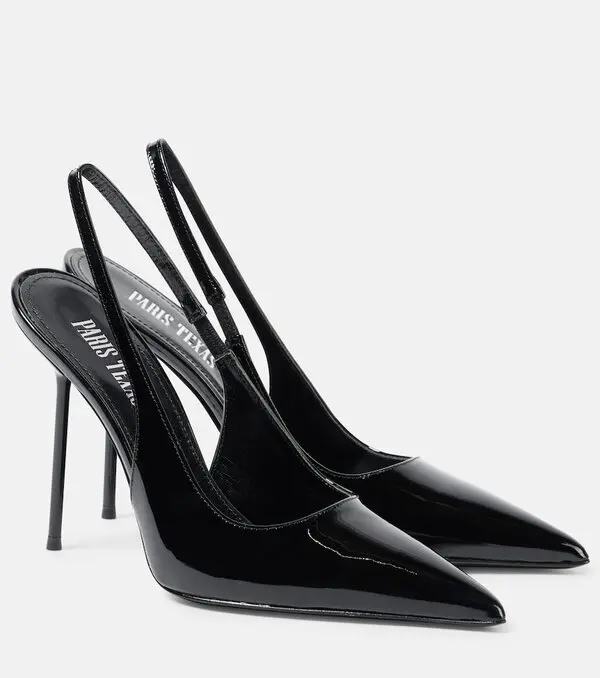 Paris Texas Lidia Patent Leather Slingback Pumps - Black