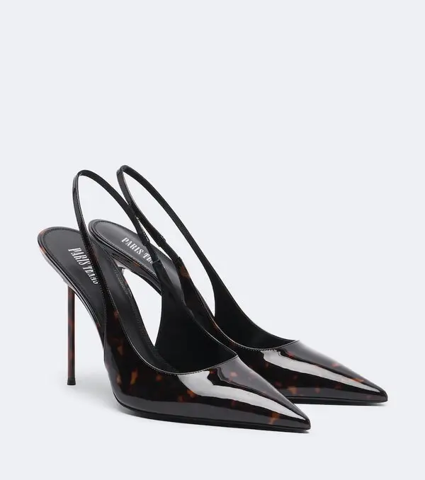 Paris Texas Lidia Patent Leather Slingback Pumps - Brown