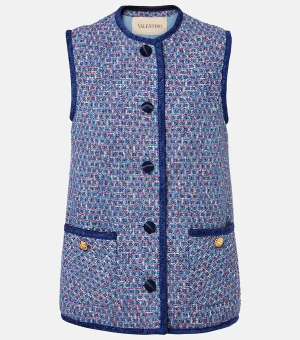 Valentino Garavani Tweed Vest - Blue