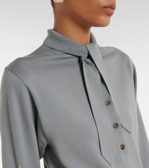 Valentino Garavani Tie-neck Virgin Wool Sweater