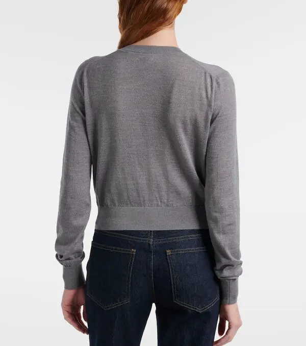Khaite Tansy Cropped Wool And Cashmere Cardigan