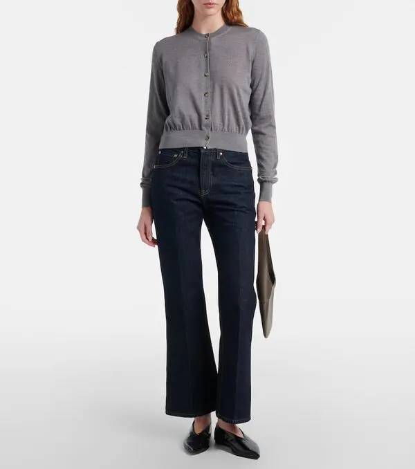 Khaite Tansy Cropped Wool And Cashmere Cardigan