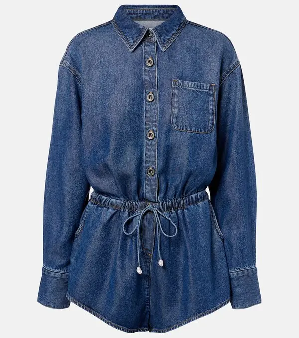 SELF-PORTRAIT Denim Romper