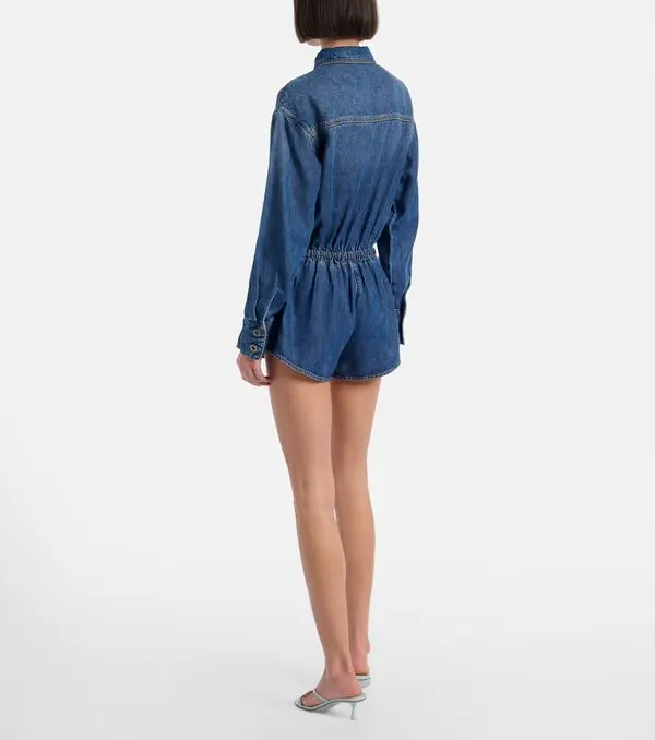 SELF-PORTRAIT Denim Romper