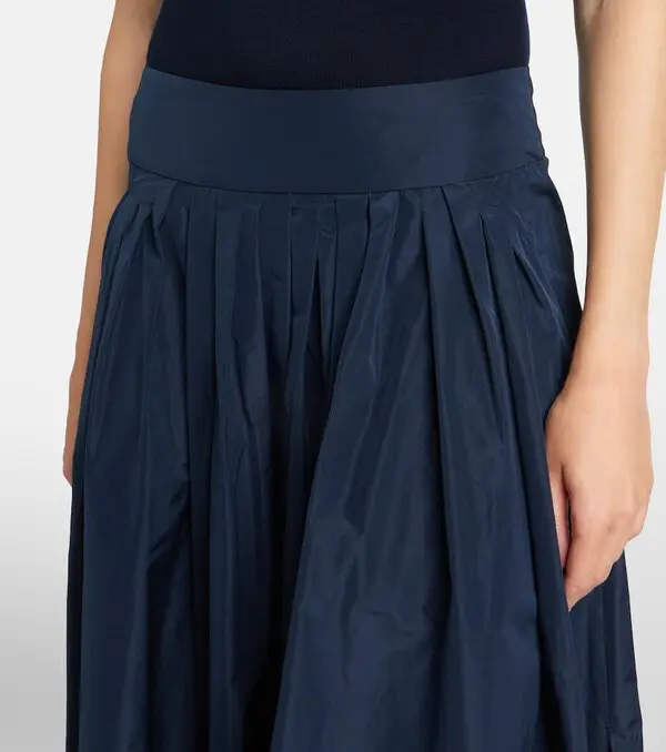 Max Mara Pleated Taffeta Maxi Skirt