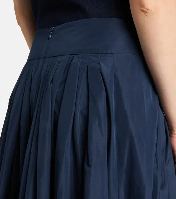 Max Mara Pleated Taffeta Maxi Skirt