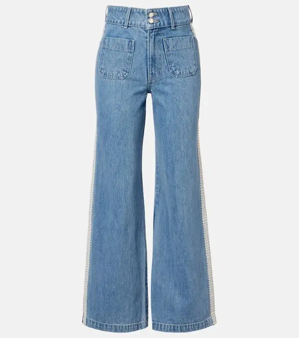 Veronica Beard Taylor High-rise Wide-leg Jeans - Blue