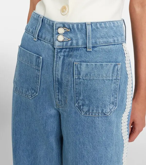 Veronica Beard Taylor High-rise Wide-leg Jeans