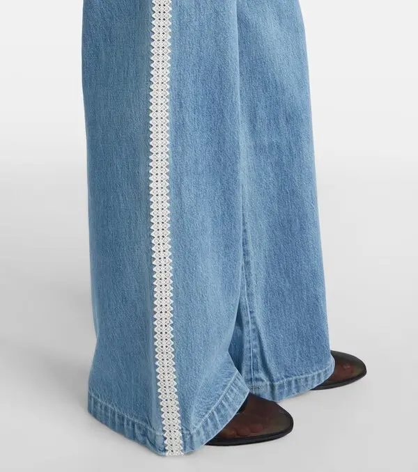 Veronica Beard Taylor High-rise Wide-leg Jeans