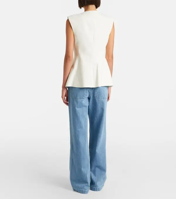 Veronica Beard Taylor High-rise Wide-leg Jeans