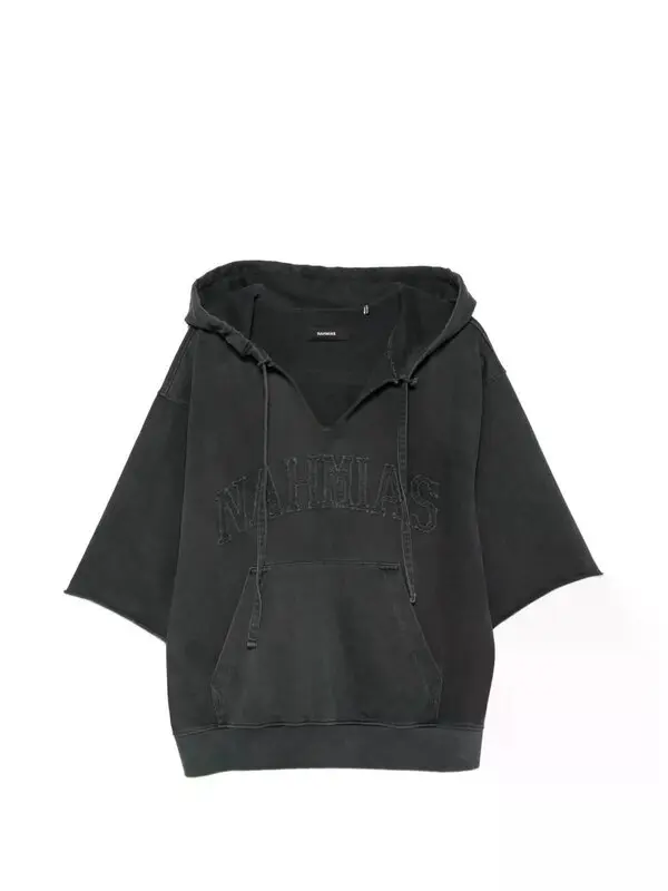 NAHMIAS Logo Patch Short Sleeve Hoodie