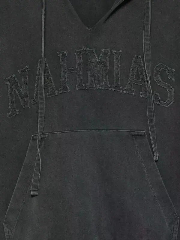 NAHMIAS Logo Patch Short Sleeve Hoodie