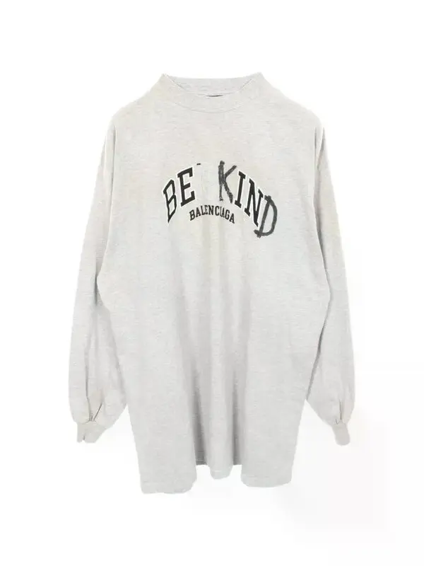 Balenciaga 2000s Logo Embroidered T-shirt - Grey