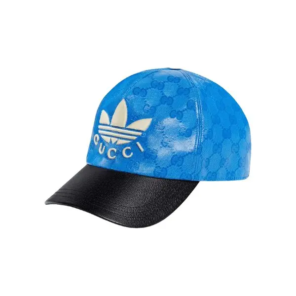 Gucci X Adidas Gg Allover Logo Cap /black - Blue