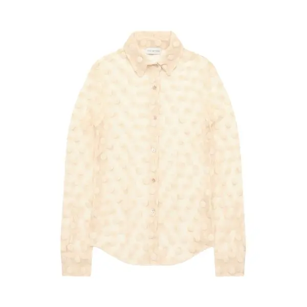 Dries Van Noten Large Polka Dot Mesh Shirt