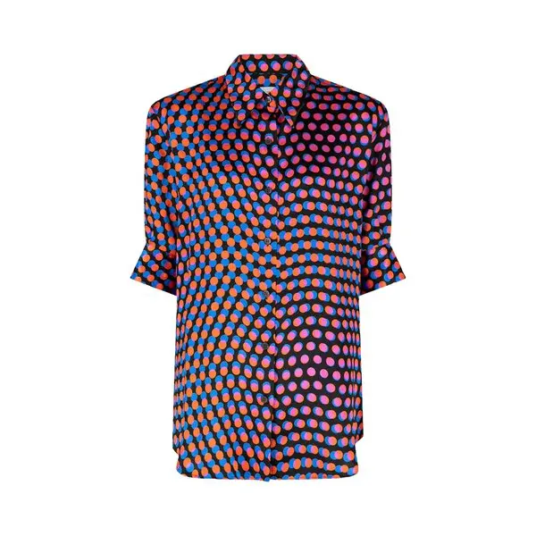 Dries Van Noten Optical Layered Polka Dot Shirt