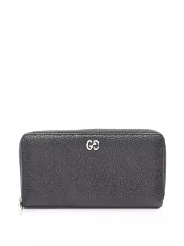Gucci 2010s Gg Metal Leather Long Wallet - Black