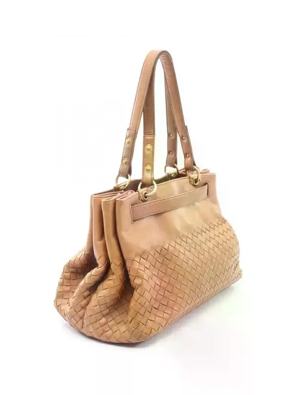 Bottega Veneta 2000s Intrecciato Leather Tote Bag - Brown