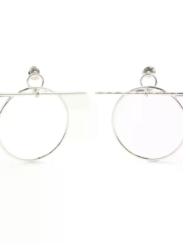 Hermès Sterling Hoop Earrings With Horizontal Bar Detail