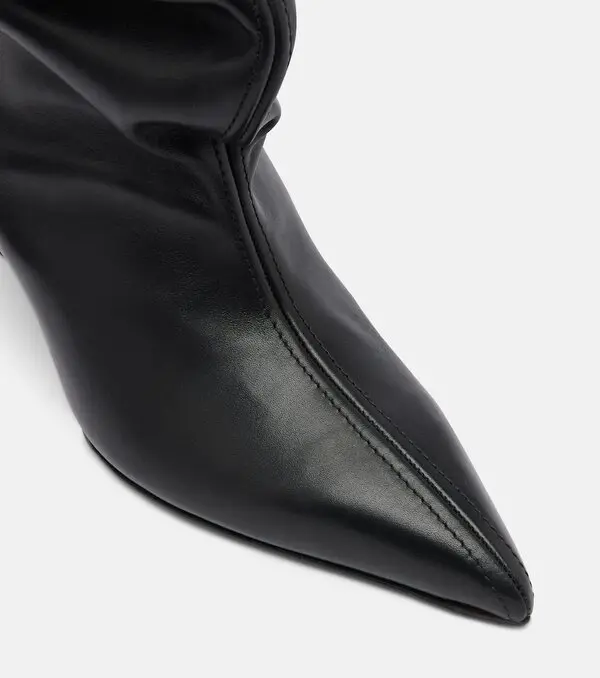 Balmain Leather Wedge Boots
