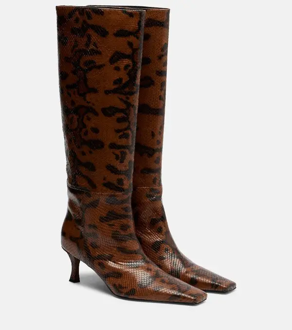 Proenza Schouler Snake-effect Leather Knee-high Boots