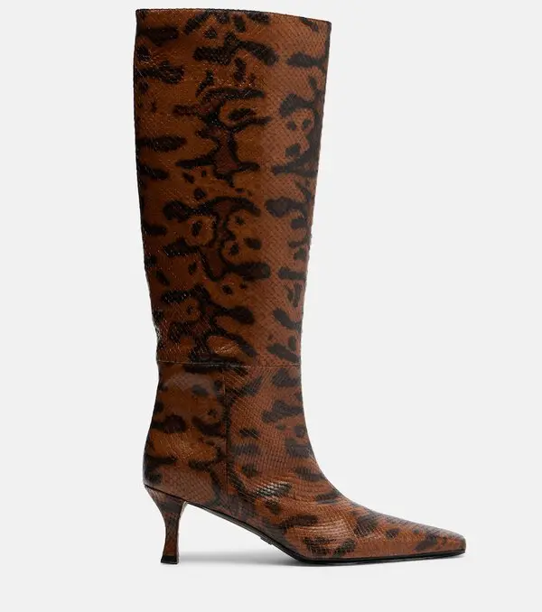 Proenza Schouler Snake-effect Leather Knee-high Boots