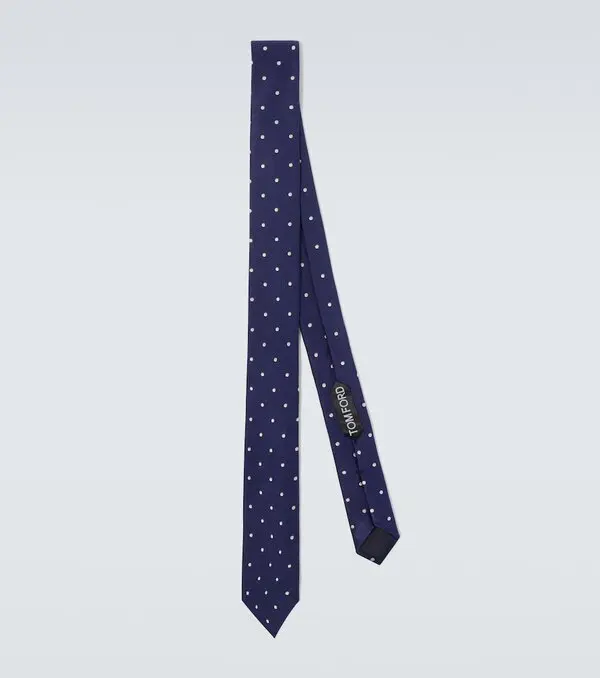 TOM FORD Silk Polka-dot Neck Tie - Blue