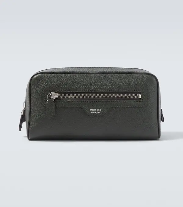 TOM FORD Leather Toiletry Bag - Green