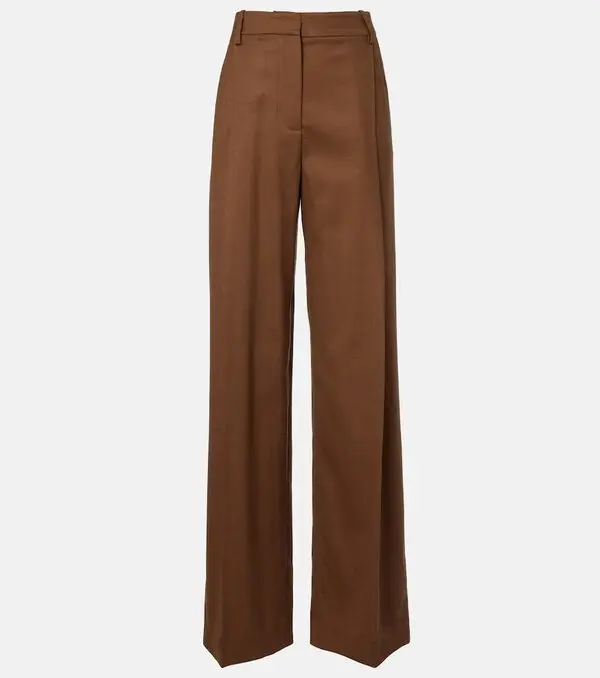 Oscar De La Renta Wool Wide-leg Trousers