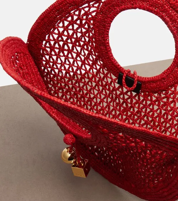 Jacquemus Spiaggia Raffia Top-handle Bag - Red