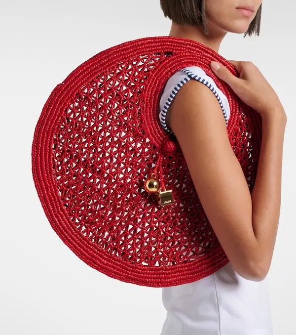 Jacquemus Spiaggia Raffia Top-handle Bag - Red