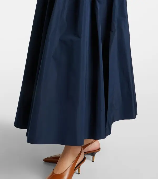 Max Mara Pleated Taffeta Maxi Skirt