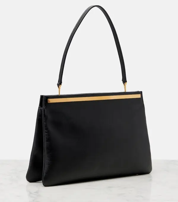 THE ROW Elise Medium Leather Shoulder Bag - Black