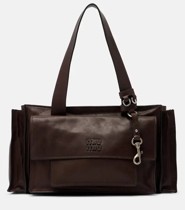 Miu Miu Utilitarian Leather Shoulder Bag