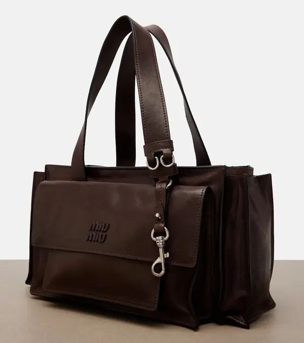 Miu Miu Utilitarian Leather Shoulder Bag