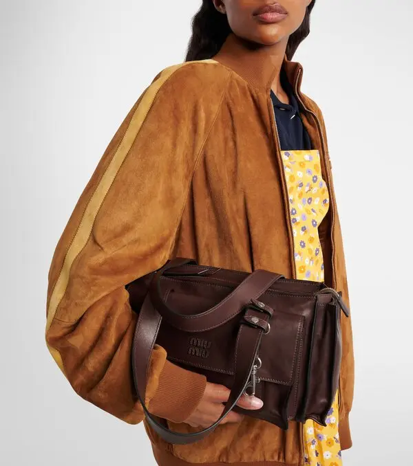 Miu Miu Utilitarian Leather Shoulder Bag