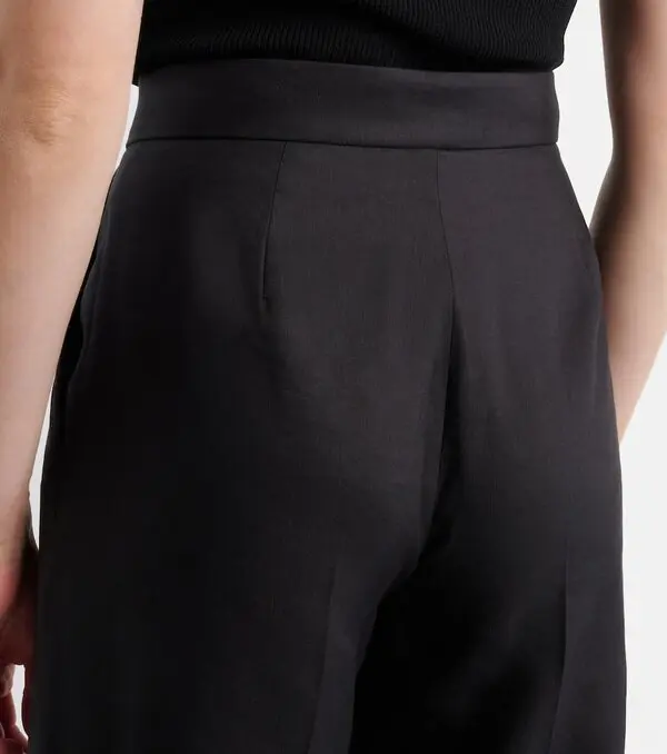 Max Mara Linen And Silk Twill Wide-leg Trousers