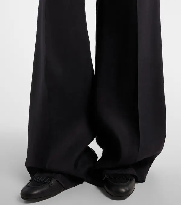 Max Mara Linen And Silk Twill Wide-leg Trousers
