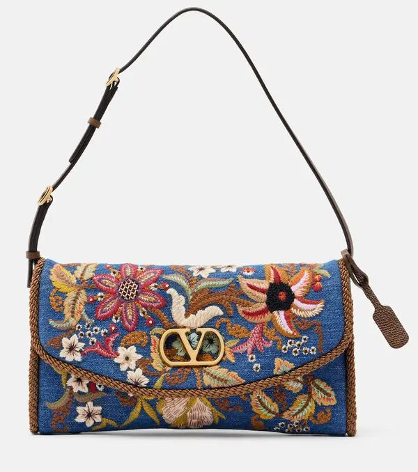 Valentino Garavani Small Embroidered Shoulder Bag