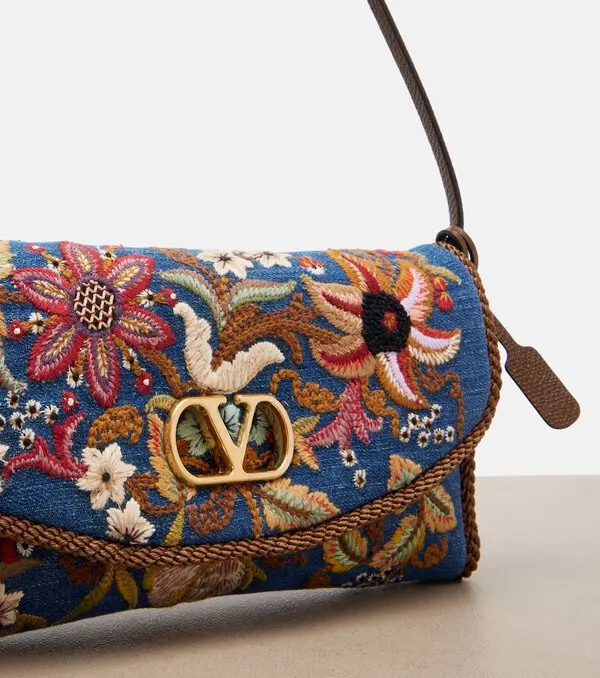 Valentino Garavani Small Embroidered Shoulder Bag
