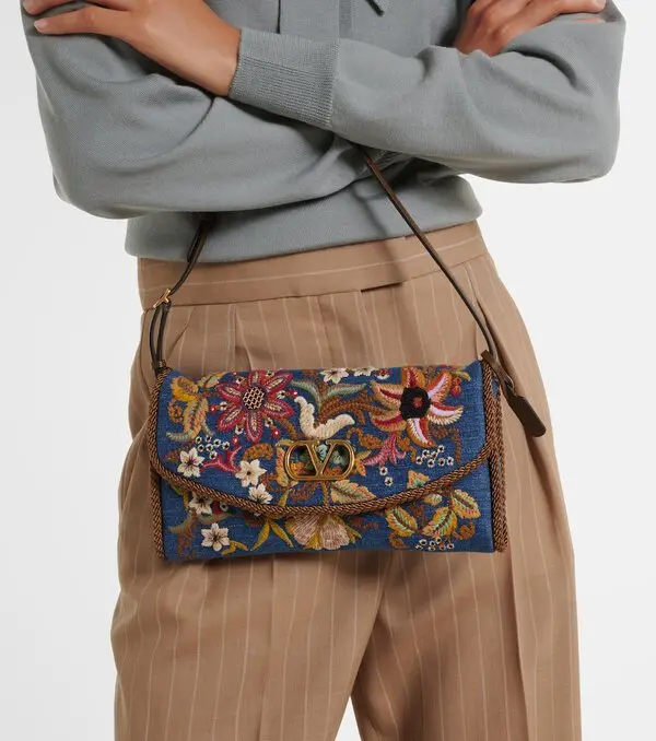 Valentino Garavani Small Embroidered Shoulder Bag