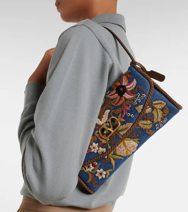 Valentino Garavani Small Embroidered Shoulder Bag